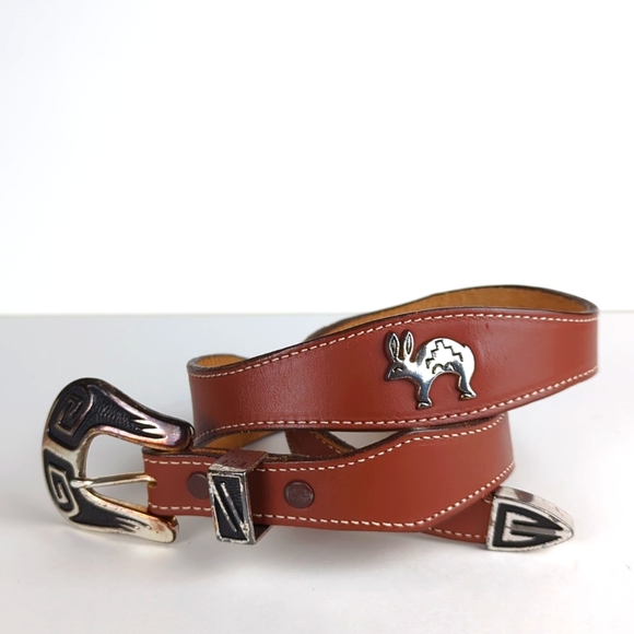 Vintage | Accessories | Vintage Brown Leather Southwestern Animal ...